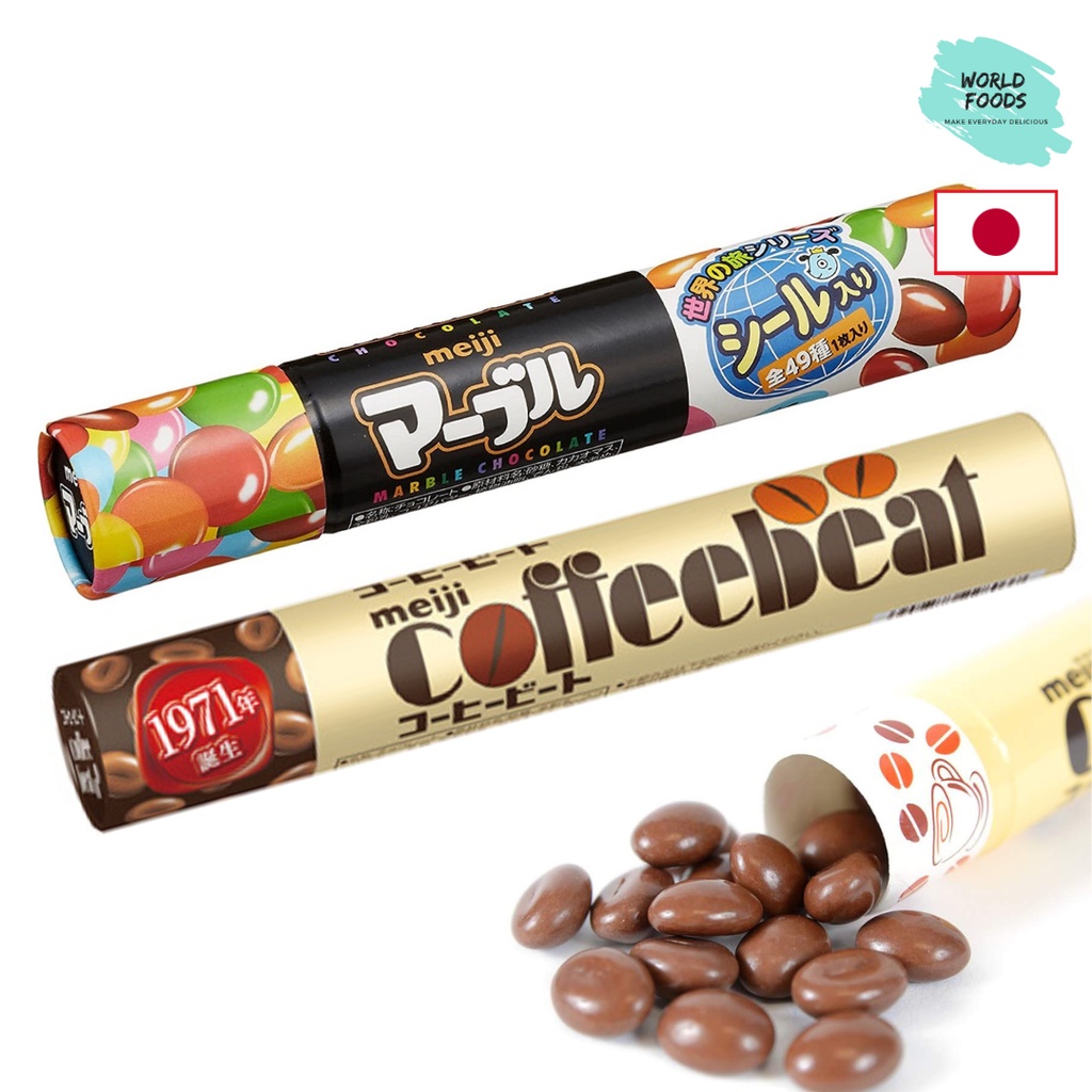 [NEW] Meiji Chocolate Coffee Beat Tube / Marble Chocolate 33g | Shopee ...