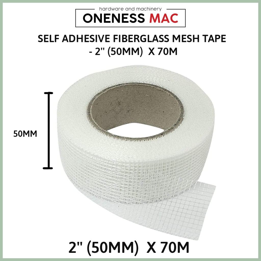 SELF ADHESIVE FIBERGLASS MESH TAPE - 2'' (50MM) X 70M / -4'' (100MM) X ...