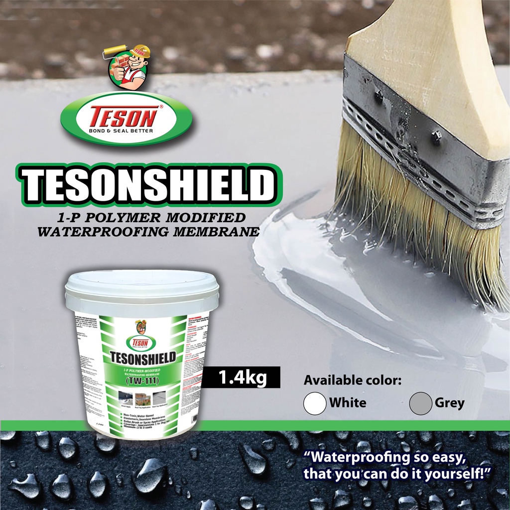 TESONSHIELD 1-P Polymer Modified Waterproofing Membrane Coating - 1.4kg ...