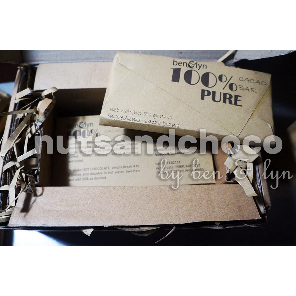 100% Ben & Lyn Pure Dark Chocolate Bar (pack of 6 bars) | Shopee Malaysia