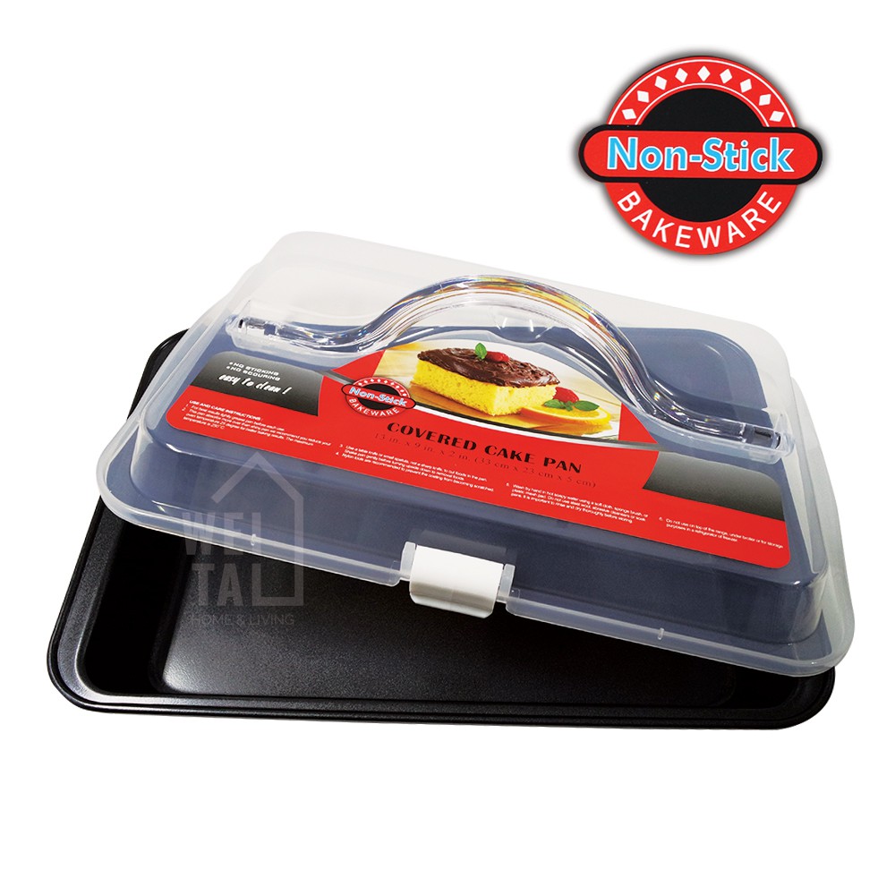 Non-Stick Bake Tray with Cover Bakeware Tray Baking Cake Tray Covered ...