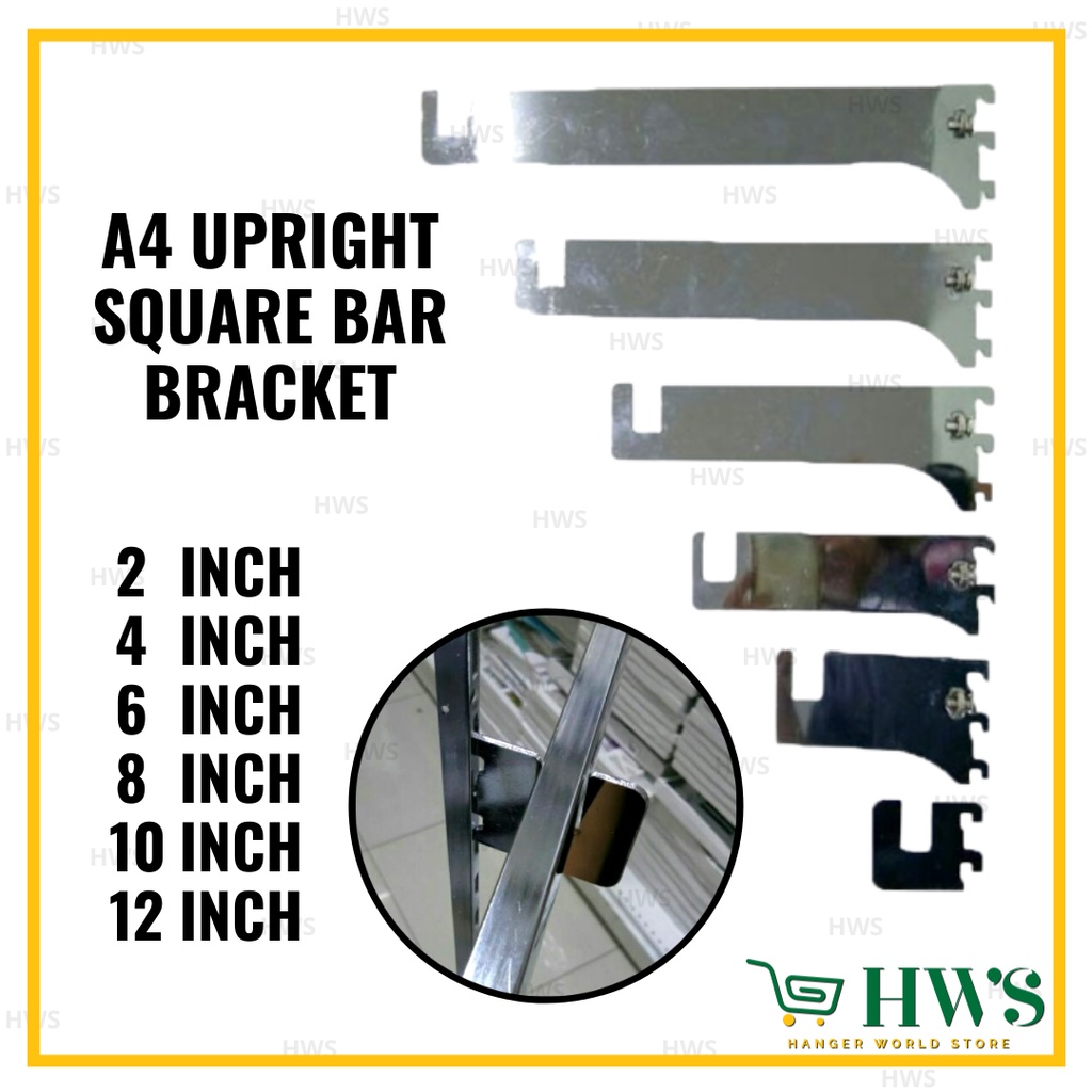 HWS CHROME UPRIGHT / A4 BRACKET FOR SUARE BAR | Shopee Malaysia