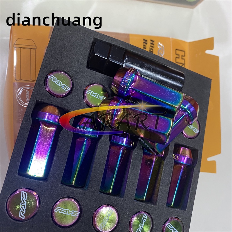 RAYS High Performance Racing Hyper Nuts Modified Neo Chrome Tire Wheel Lug Nut M12x1.25 M12x1.5 ...