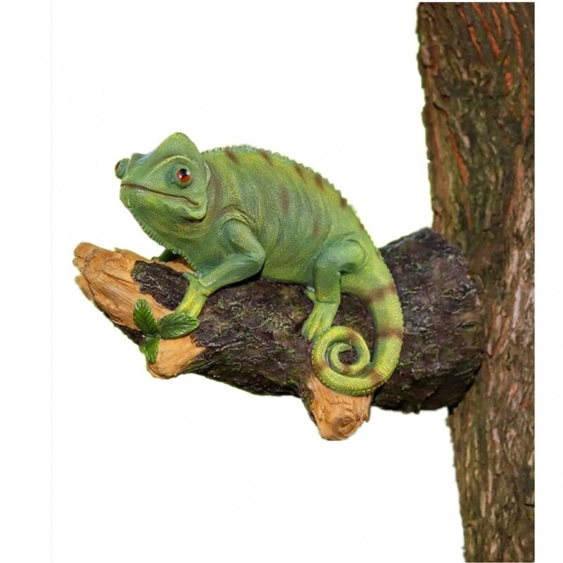 Garden Resin Chameleon Statue Large Tree Hugger Figurine Hanging ...