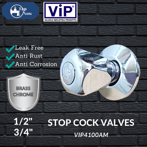 ViP Stop Cock Valves 1/2" Round Handle 4100AM 100% Brass Ceramic Valve ...