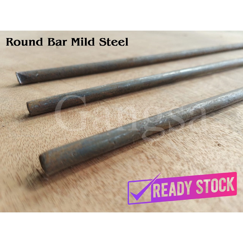 Round Bar Mild Steel (Black Shaft) / Besi Bulat 7 MM 7.5 MM (R7 & R7.5 ...