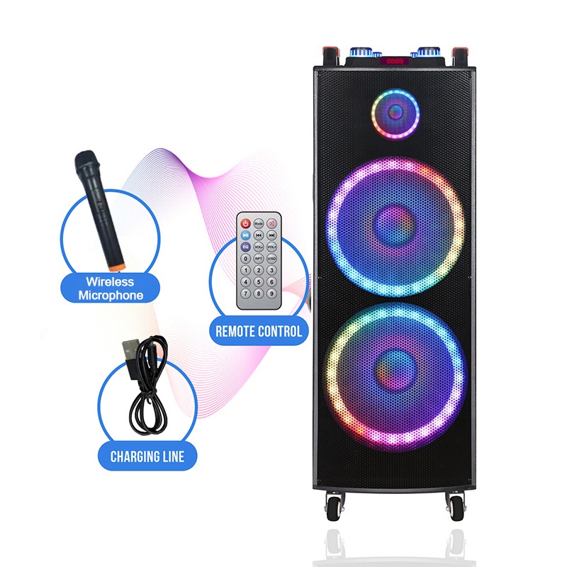 PARTY BLUETOOTH SPEAKER WITH 2 WIRELESS MIC AND CONTROL MODEL: NDR-1010S | Shopee Malaysia