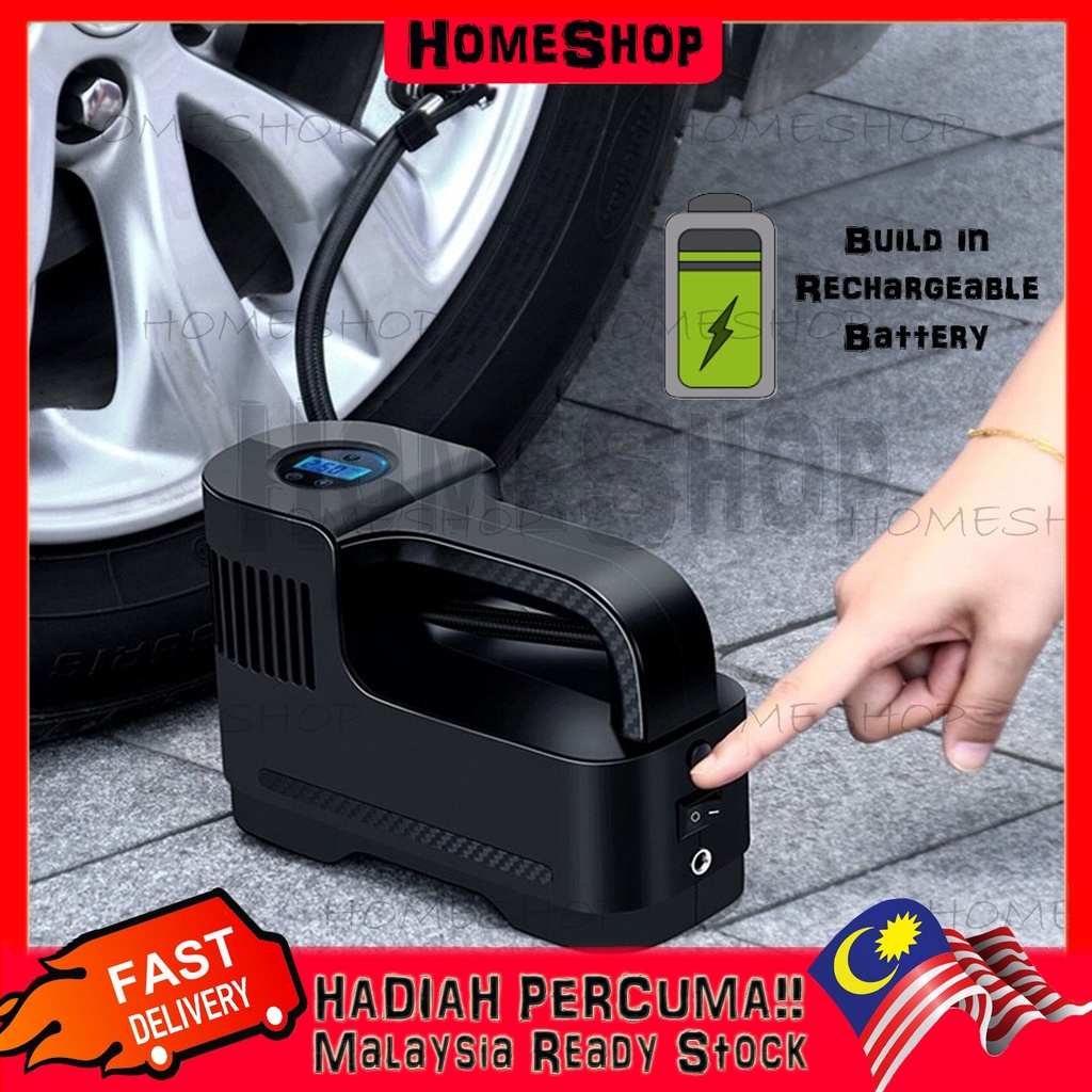 BROBABA Portable Air Compressor Tayar DC 12V Tire Inflator Wireless Car ...