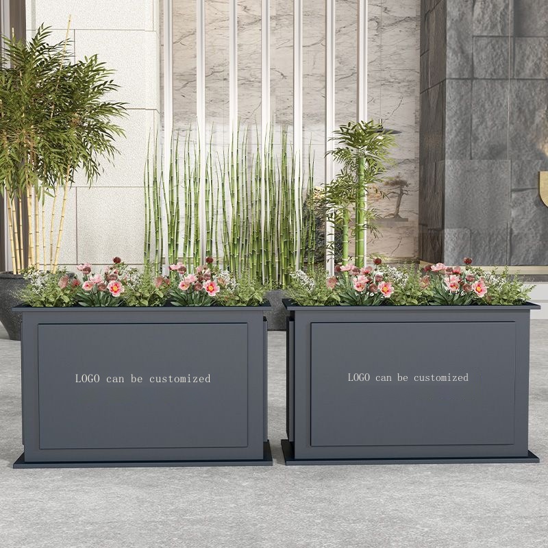 Stainless steel outdoor partition, wrought iron flower pot, flower box ...