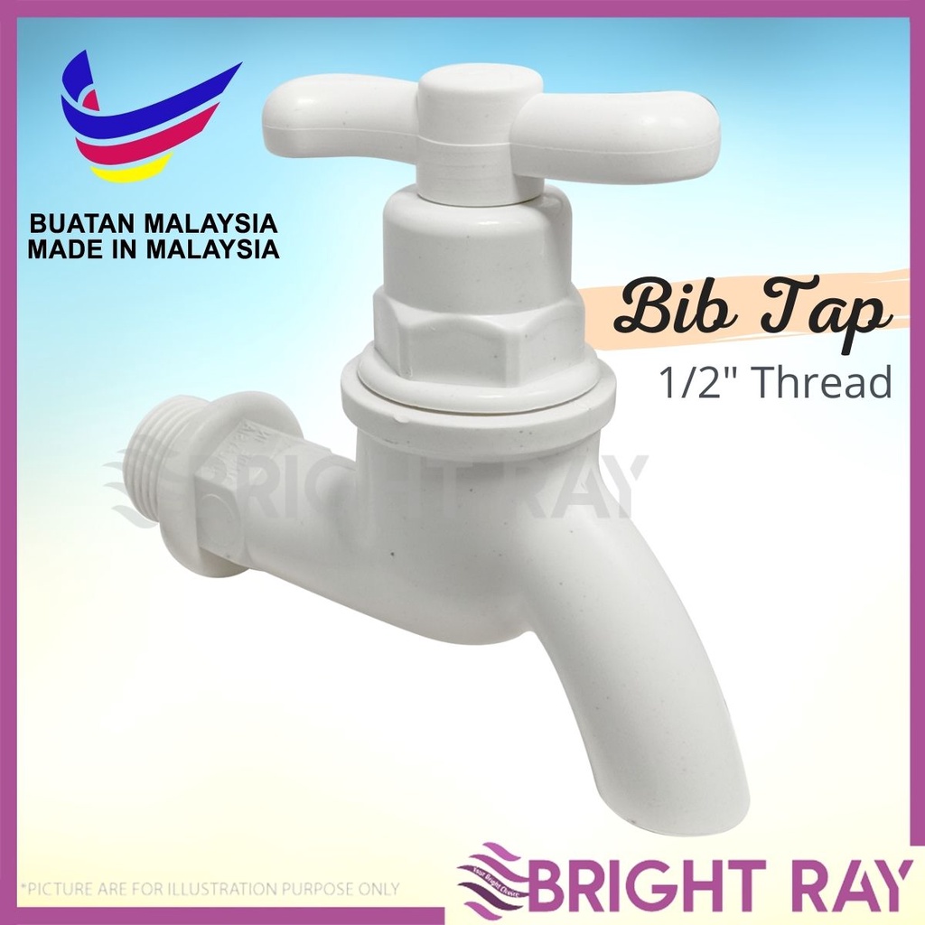 SY 1/2" PVC Bib Tap Water Tap Plastic Bib Tap Kitchen & Bathroom Sink ...