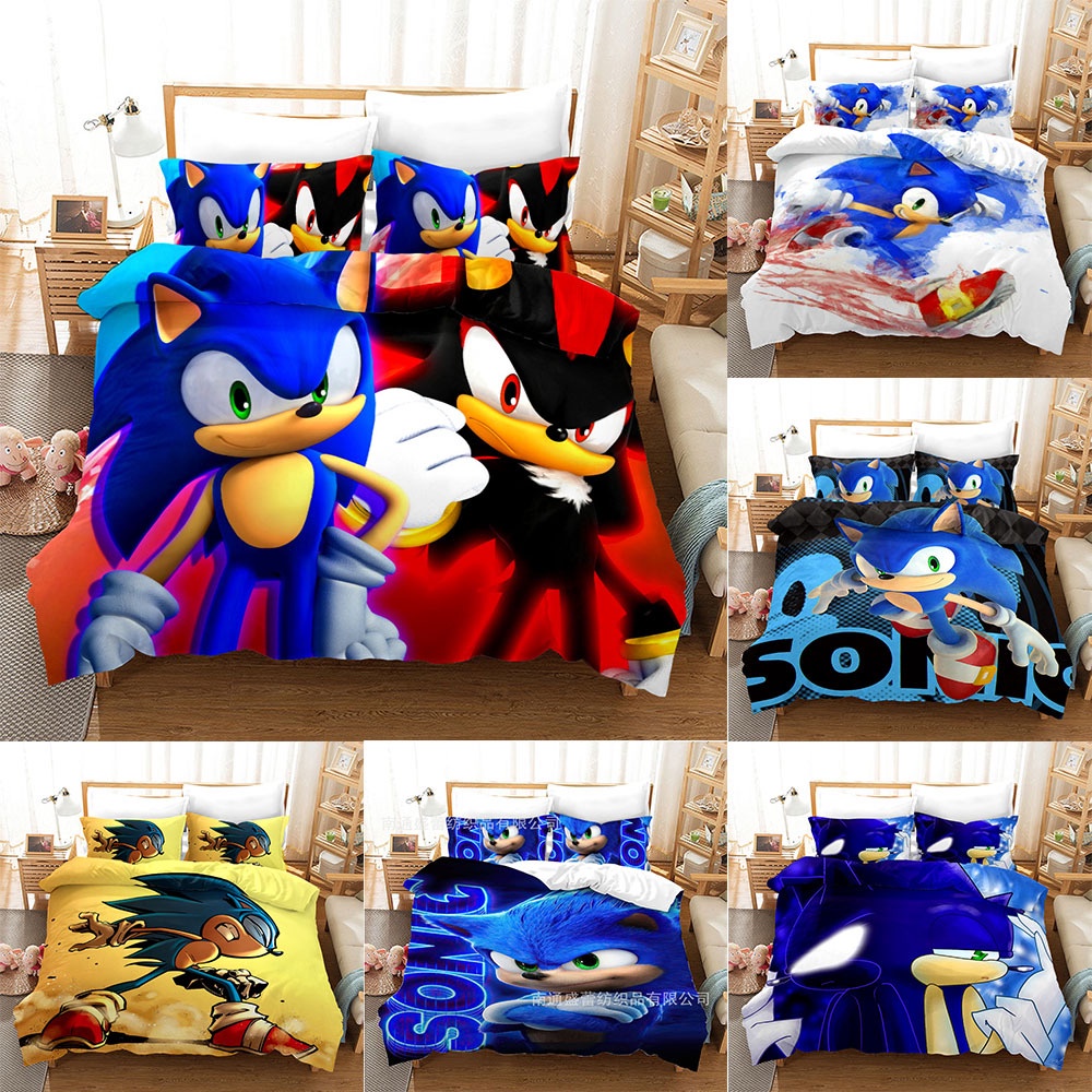 Sonic The Hedgehog Quilt Bedsheet Set Single Size Duvet Cover Quilt ...