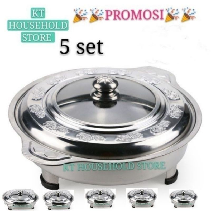 PROMOSI - 5 SET TRAY + PENUTUP KACA HIDANG MAKANAN KENDURI NIAGA JUAL ...