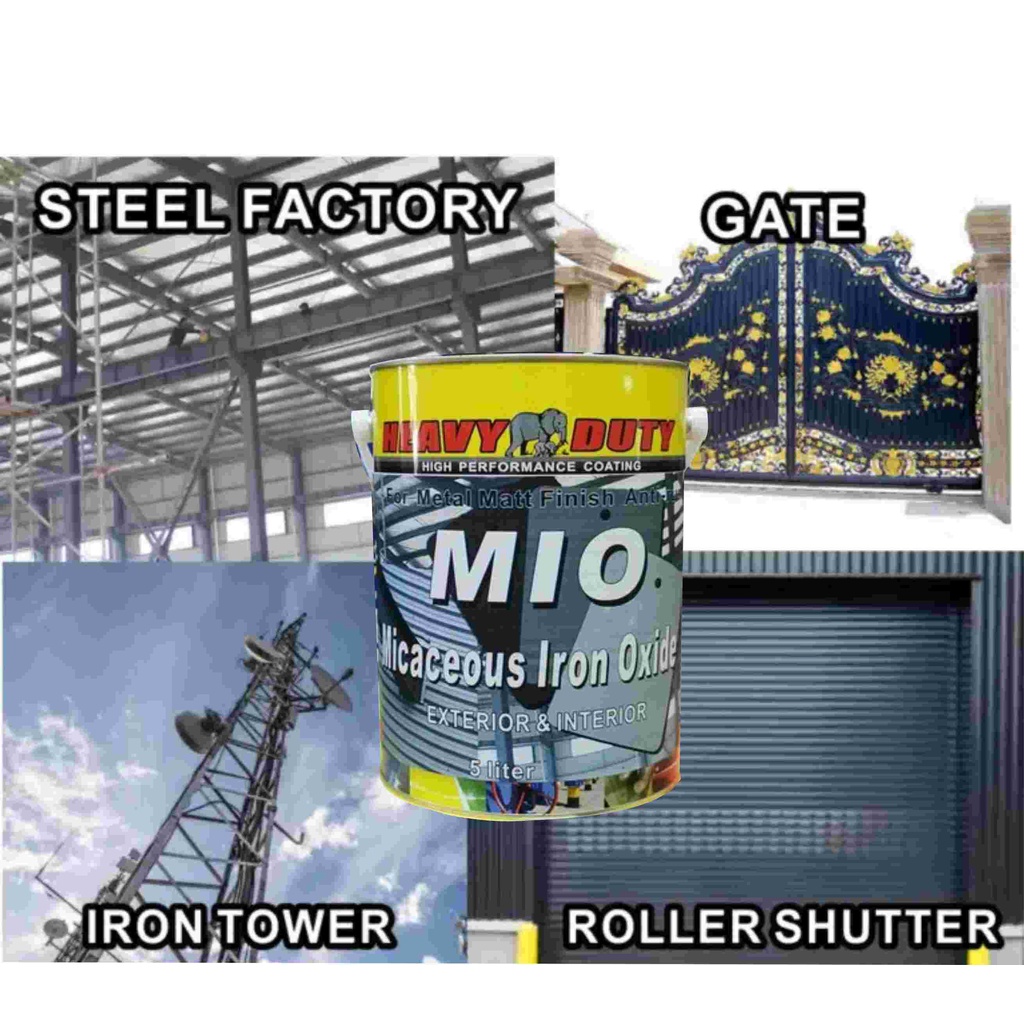 ( 1L ) Heavy Duty MIO Micaceous Iron Oxide 氧化铁漆 / CAT BESI TAHAN KARAT ...