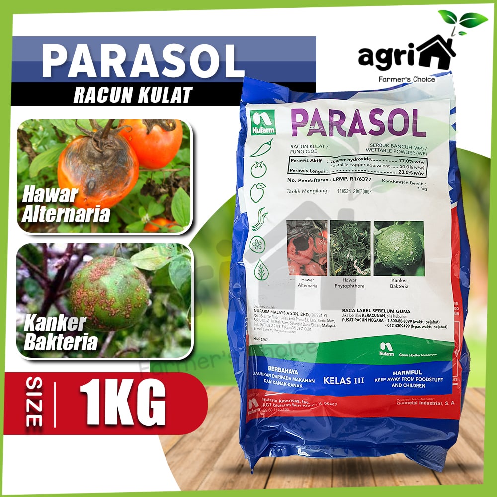 (100% ORIGINAL) 1KG Parasol Copper Hydroxide Racun Kulat / Racun Rumput ...