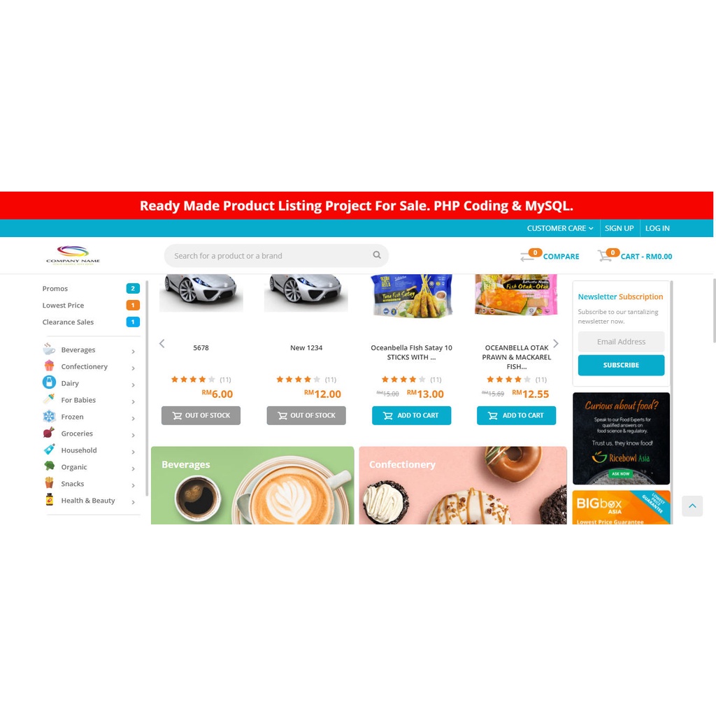 Ready Made PHP Project For Sample Product Listing & Management | Shopee ...