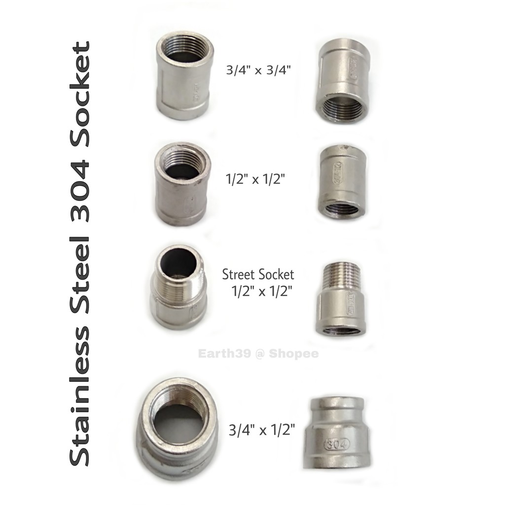 Stainless Steel SS304 Socket for Plumbing | Shopee Malaysia