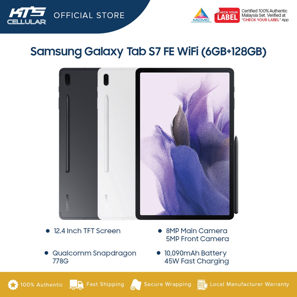 Samsung Galaxy Tab S7 FE WiFi 6GB + 128GB Tablet (T733) - Original 1 ...