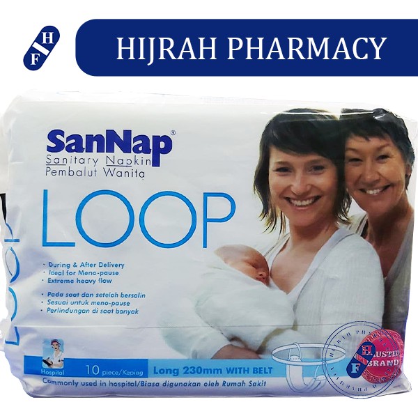 SanNap Loop Maternity Pad Sanitary Napkin 230mm 10pcs (Pad Selepas ...