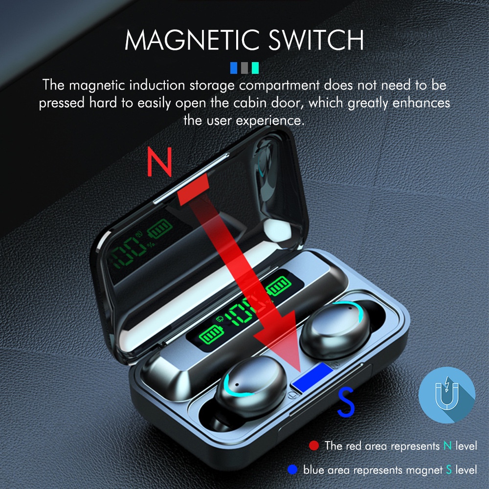 F9-5C TWS Wireless Bluetooth Headphones Tws Earphones Digital Display ...