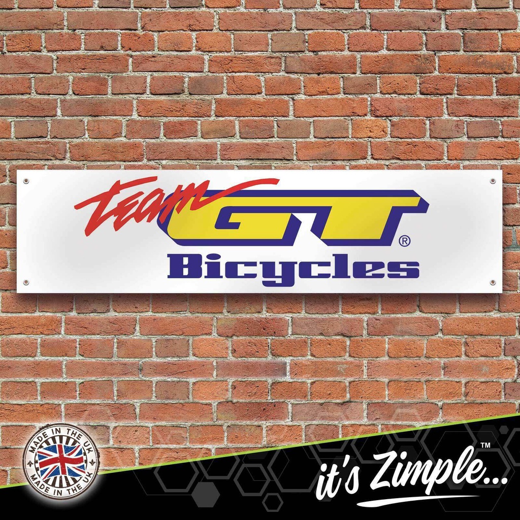 Gt Team Bikes Banner Garage Workshop Metal Tin Sign Printed Pvc ...