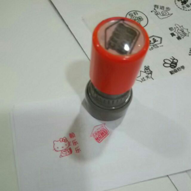 17/23/28mm Round Stamp Size Pre ink customized Rubber Stamp Cop Getah ...