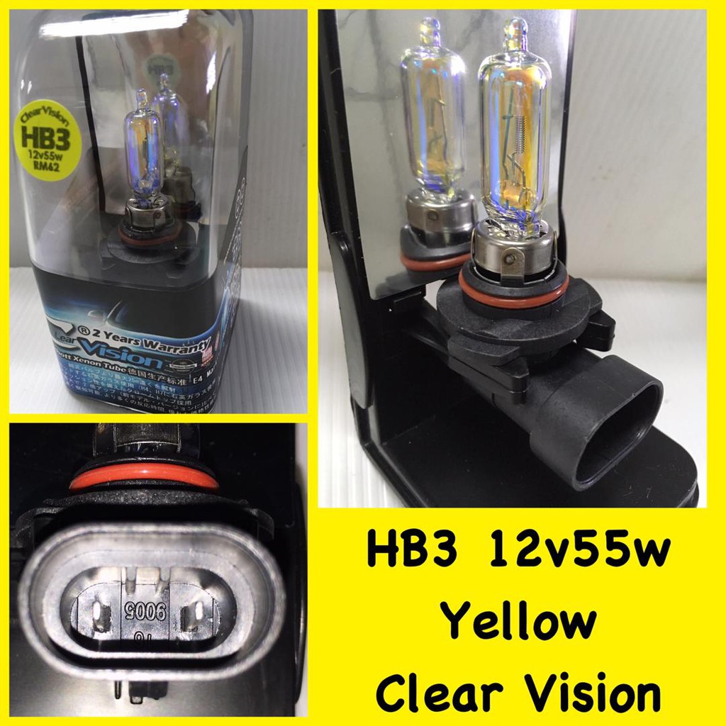 HB3 ( 9005 ) YELLOW 12V 55W HEAD LAMP AND FOG LAMP BULB FOR CHEVROLET ...
