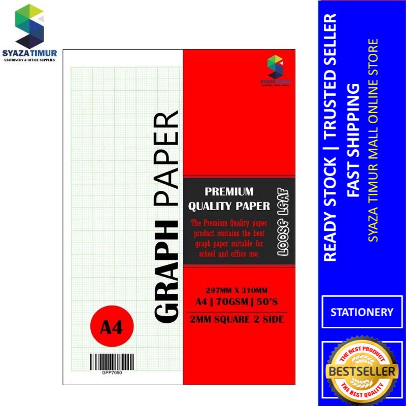 Paper Graph A4 70GSM 2 Side 50's GPP7050 / Kertas Graf / Kertas ...