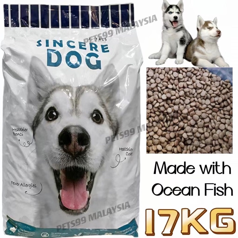 SINCERE DOG FISH MEAL 17KG /LAMB MEAL 13KG + 1KG FREE SKIN CARE DOG ...