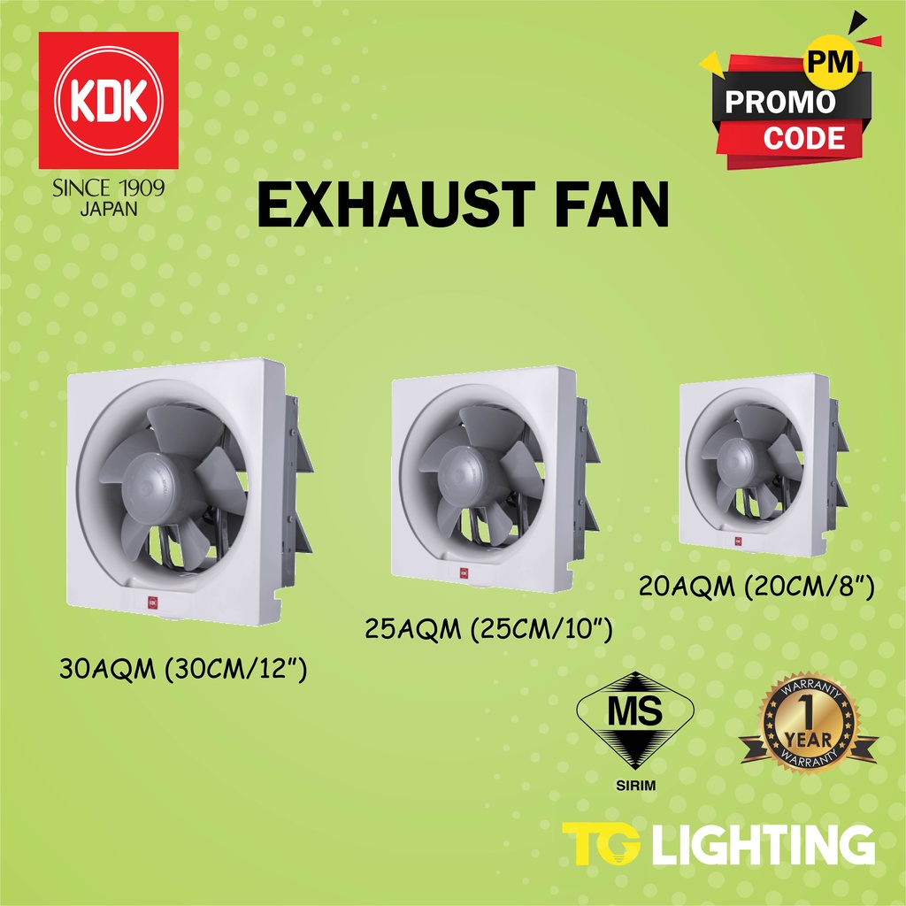 KDK 20AQM 8” / 25AQM 10” / 30AQM 12” Wall Mount Propeller Ventilating ...