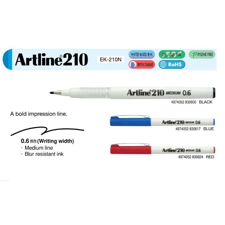 Artline 210 Sign Writing Pen Medium 0.6mm ( EK-210N ) | Shopee Malaysia