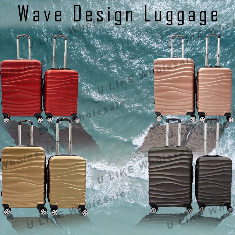 ABS material suitcase new pattern wave design travel luggage bag 20incn ...