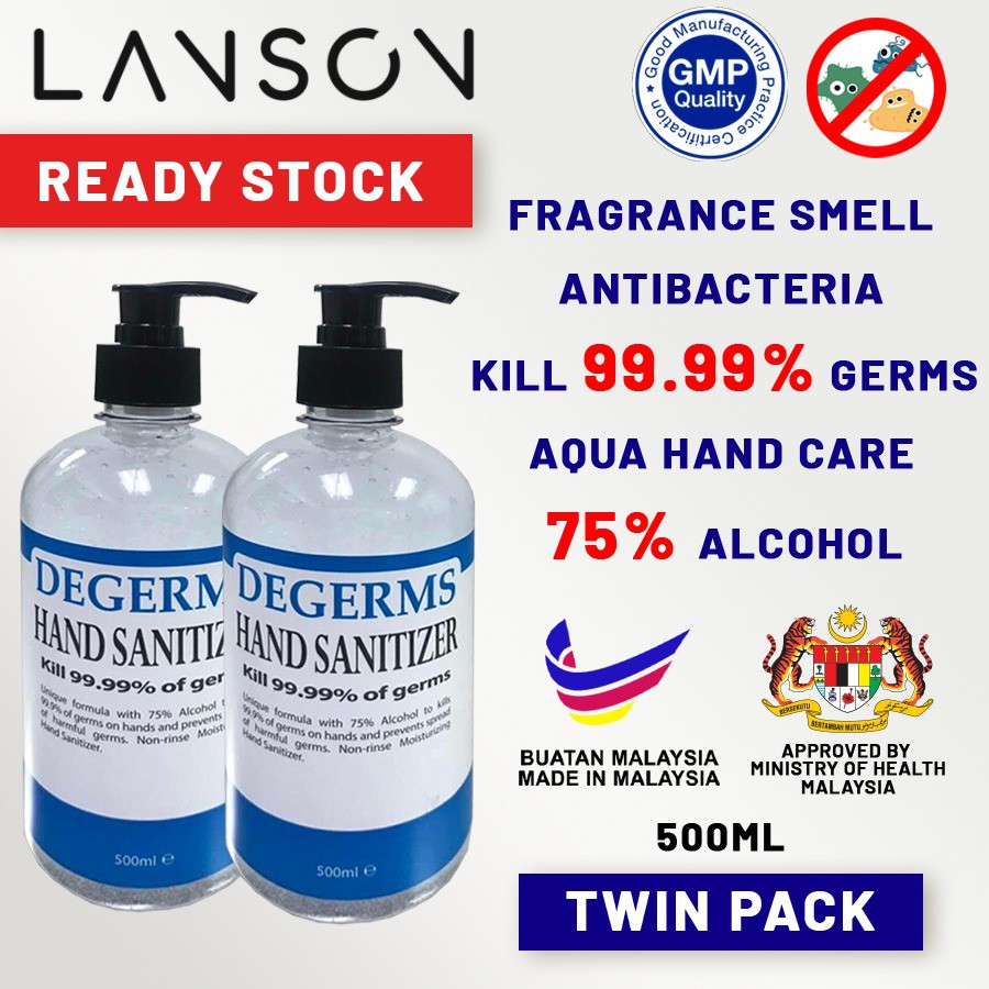 [READY STOCK] DeGerm Hand Sanitizer 500 ML Rinse Free kill germ more ...