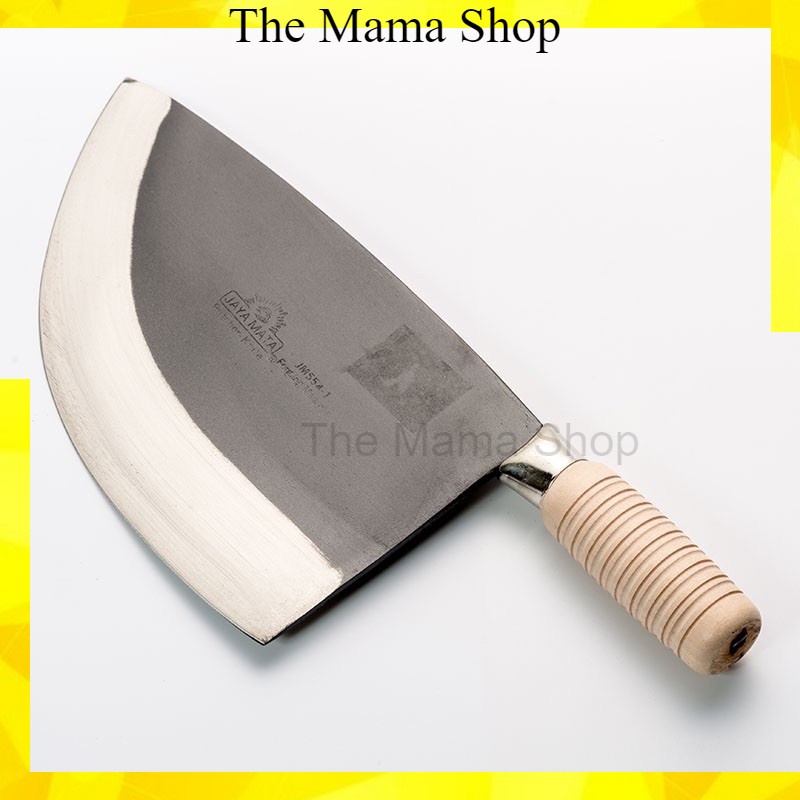 JM554-1 JAYA MATA WOODEN HANDLE BLACK STEEL BUTCHER KNIFE 10" (THICK ...
