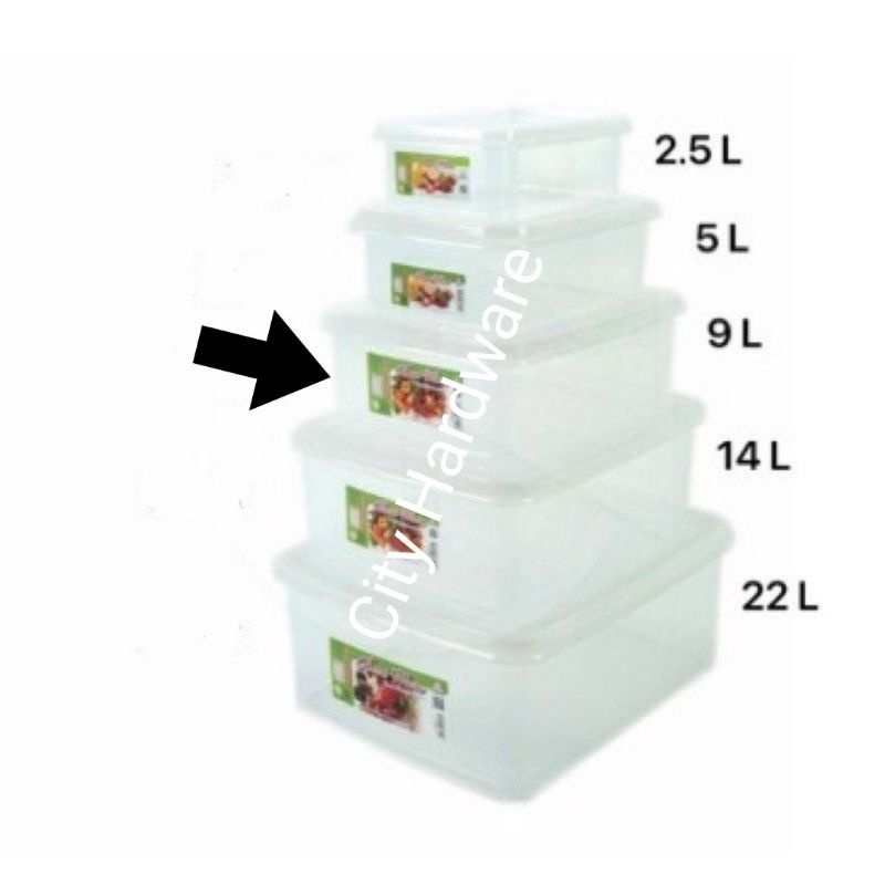 BESTWARE #3(9L) Plastic Container Bekas Plastik Freezer Box Food Storage Box Rectangular ...
