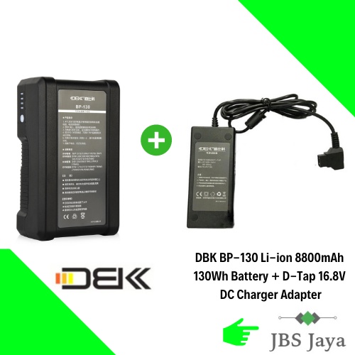 DBK BP-130 Li-ion 8800 mAh V Mount Battery with D-Tap 16.8V DC Charger ...