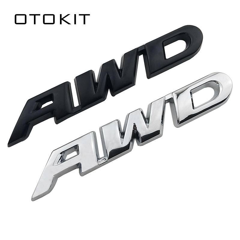 Car sticker in 3d chrome metal, awd emblem, insignia, back emblem ...