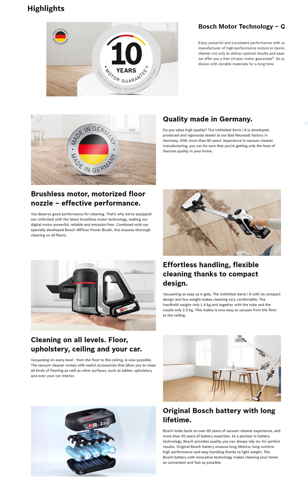 Bosch Serie 6 Rechargeable Vacuum Cleaner - Unlimited White BCS61113 | ESH | Shopee Malaysia