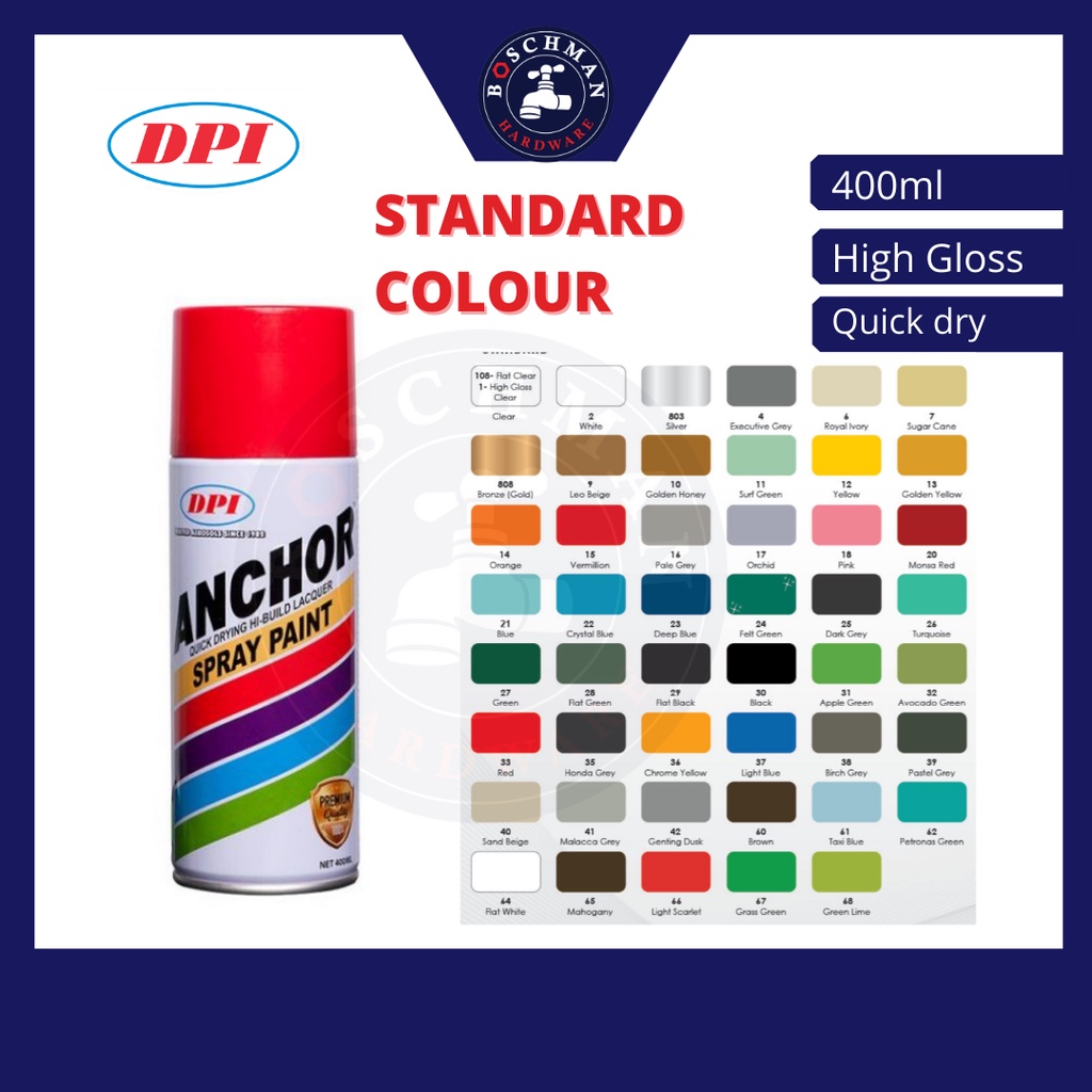 DPI Spray Anchor Spray Paint Standard colours Motorcycle Paint Spray ...