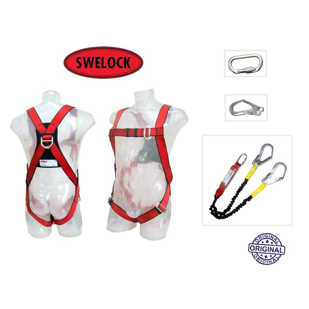 [ORIGINAL]SWELOCK K452 Body Harness with Shock Absorbing Elastic Double ...