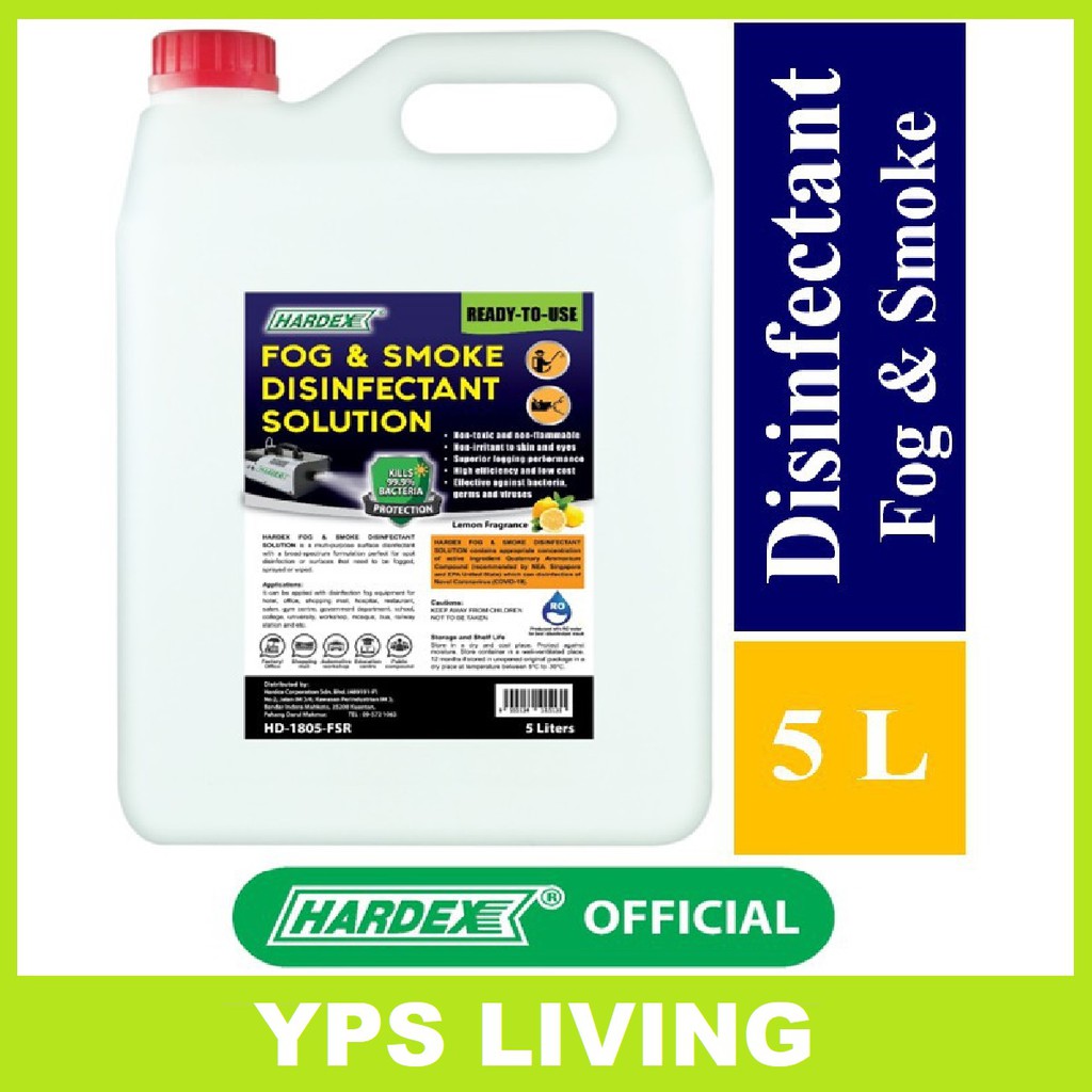 HARDEX FOGGING DISINFECTANT SOLUTION 5L HD-1805-FSR Nanomist ...