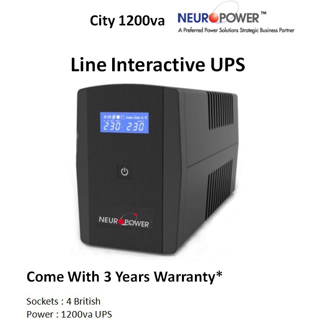 Neuropower City 1200va Line Interactive UPS 1200va | Shopee Malaysia
