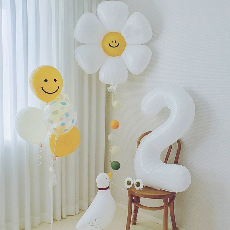 Ins Style Birthday Wedding Party Decoration Daisy Balloon Number ...