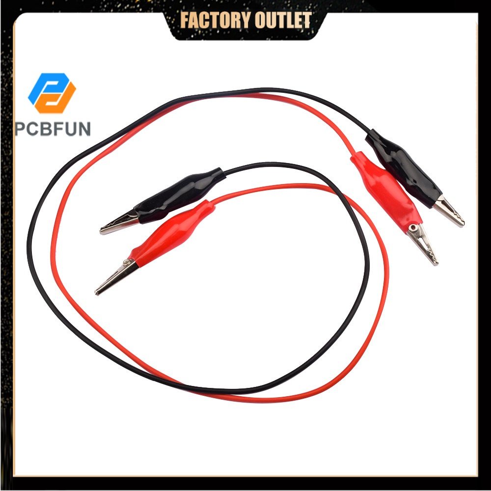 Double crocodile clip power test line, 1 line 2 clip lines 0.5m long ...