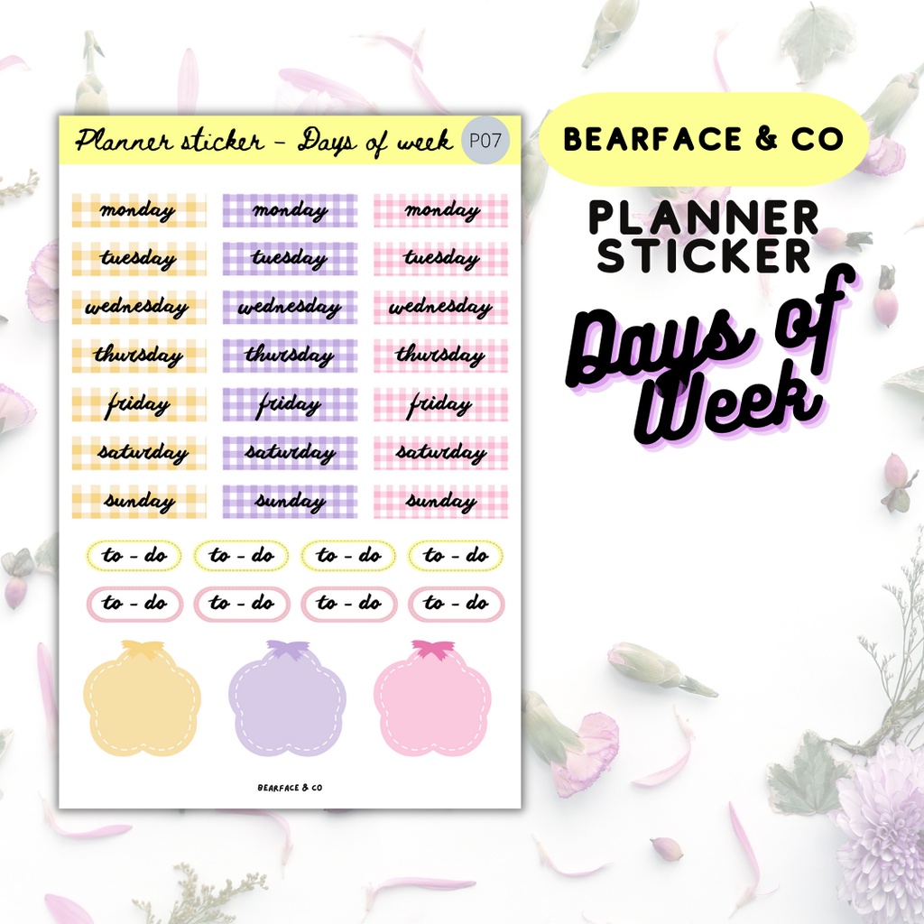 Planner and Journal Sticker - Days of week (P07) | Shopee Malaysia