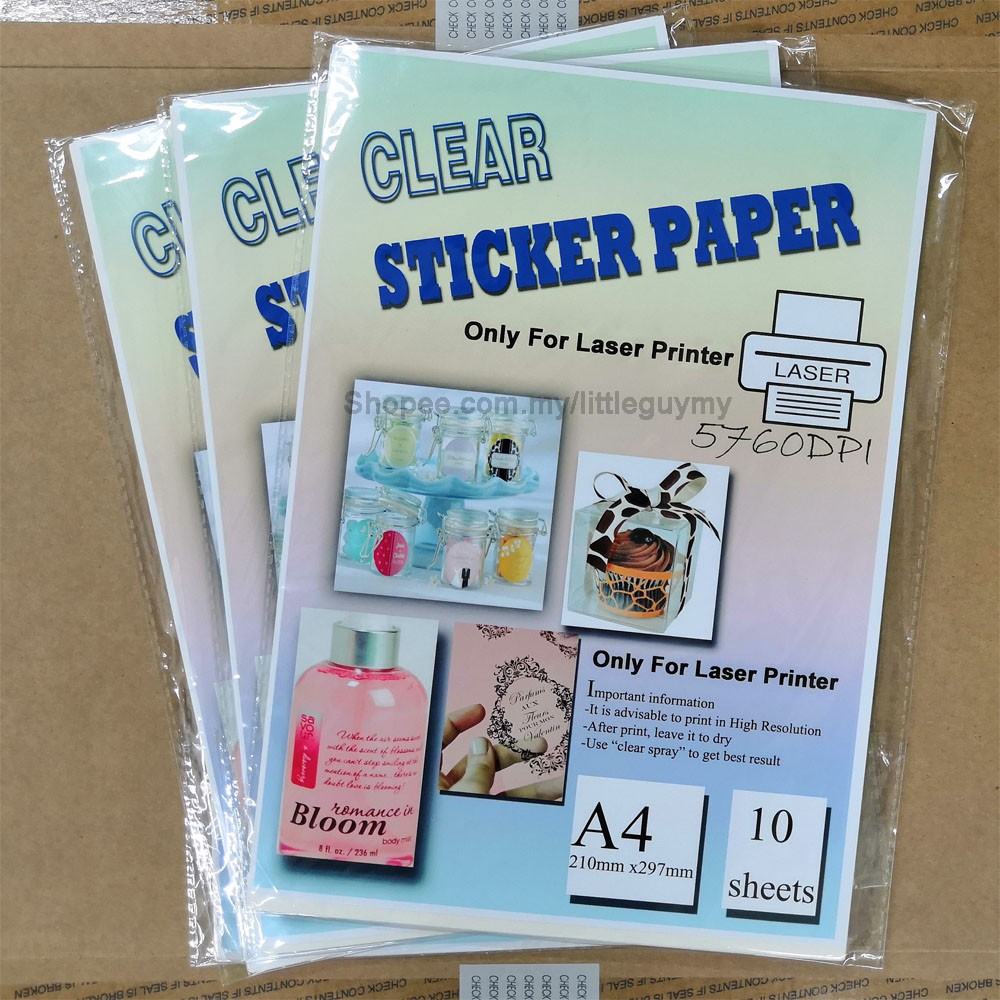 A4 Transparent PET Label Sticker Paper for Laser Printer | Shopee Malaysia