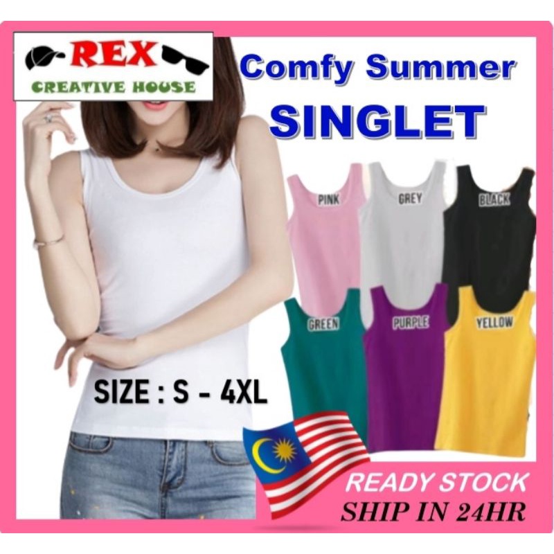 【READY STOCK IN MALAYSIA】Girl Singlet Women Plus Size Tanks ...