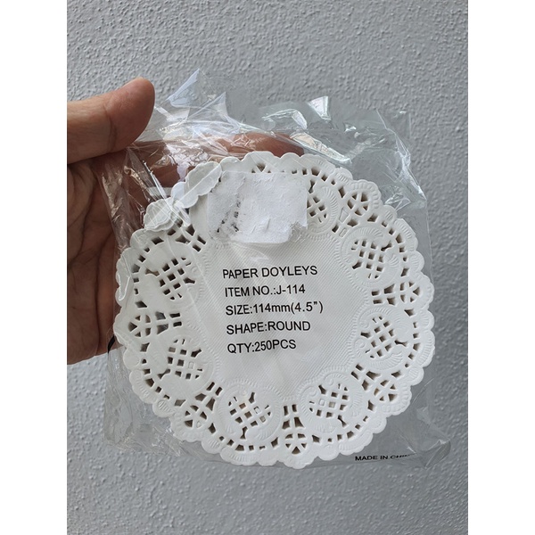 Ready Stock 250pcs White Paper Doyleys 114mm(4.5") Round Shape/Kertas ...