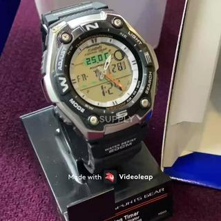 ( Fishing Moon Phase Thermo ) 100% ORIGINAL Casio SPORTS GEAR AQW-101 ...