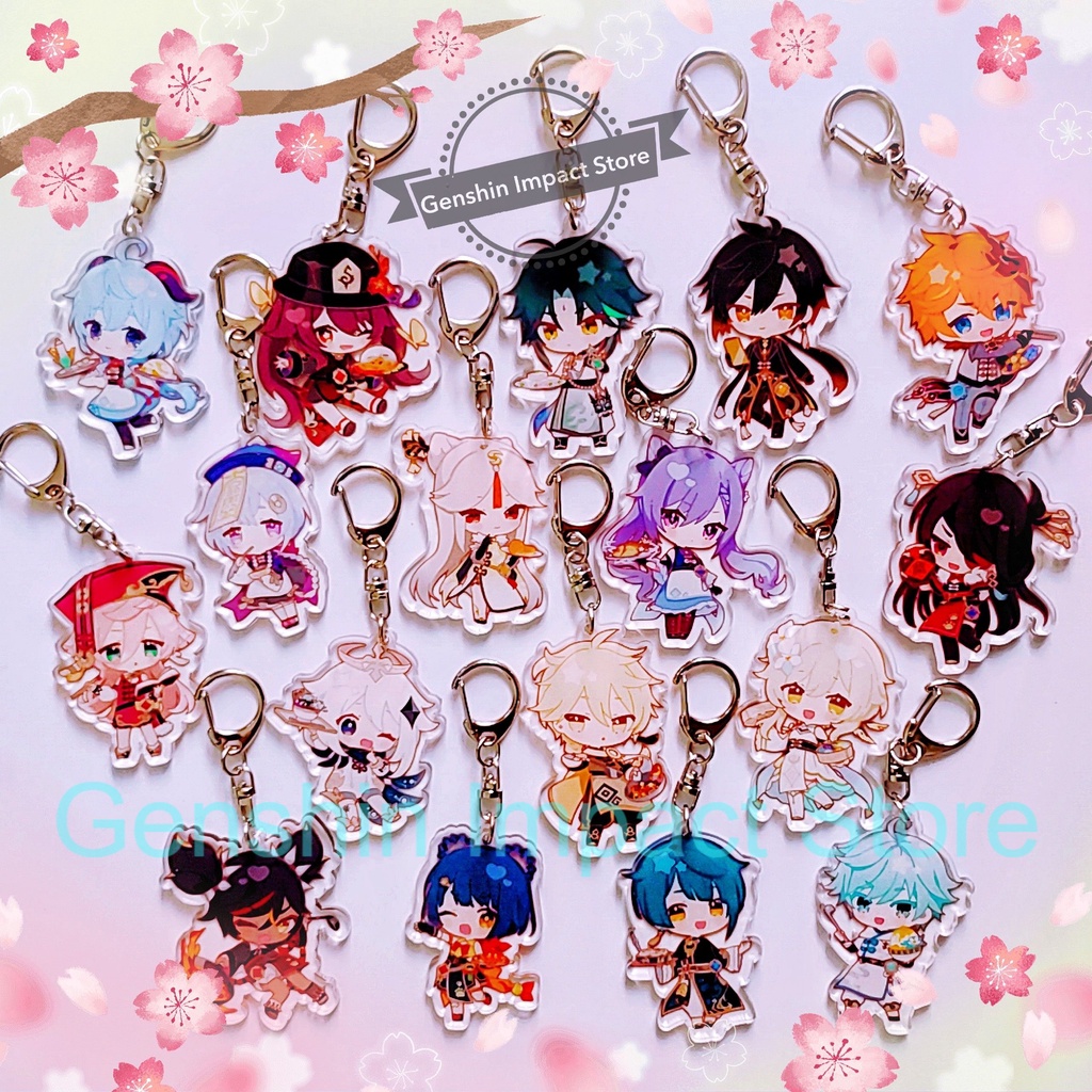 Genshin Impact Keychain (Liyue) Xiao Zhongli Childe Hutao Ganyu Yanfei ...