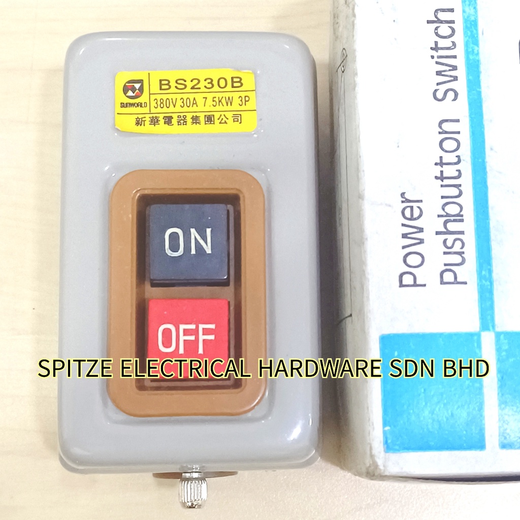 BS230B3 30A 500V 3P 3.7KW POWER PUSH BUTTON SWITCH (ON/OFF) KASUGA ...